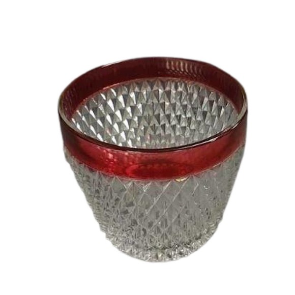 Indiana Glass Co. | Dining | Vintage Ruby Red Flash Glass Diamond Point ...